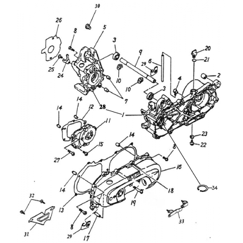 Crankcase (Adly Noble ST-50)
