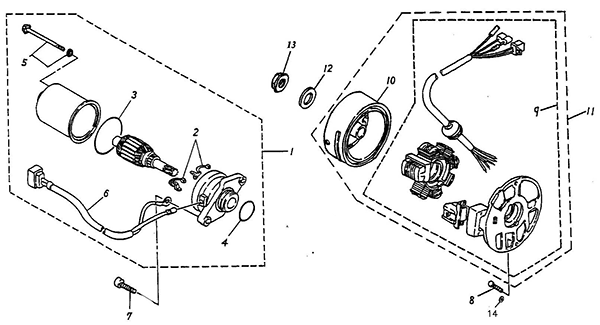 Generator, Starting Motor (Adly Jet 50)