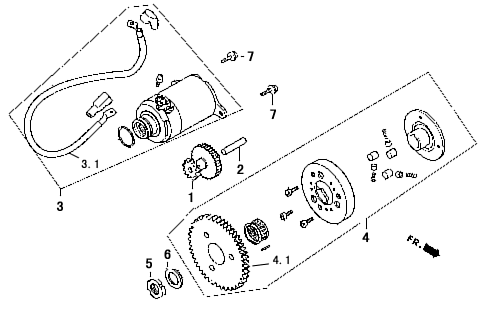 Starting Motor (Dazon Raider 150 2006 and Earlier)